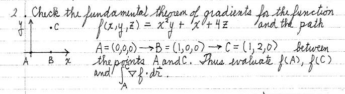Solved 2. Check the fundamental theorem of gradients for the | Chegg.com