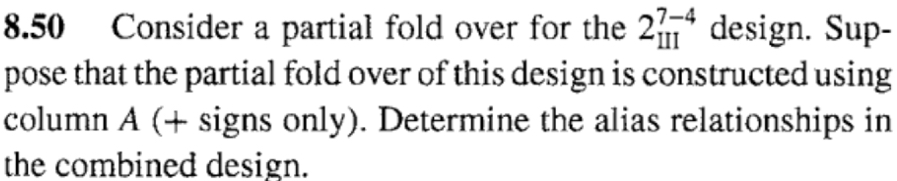 Solved 8.50 ﻿Consider a partial fold over for the 2III7-4 | Chegg.com