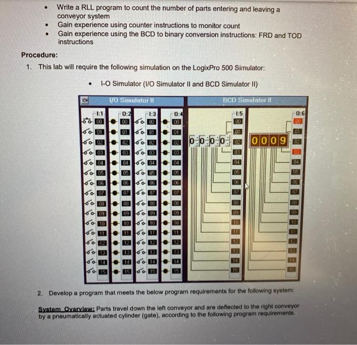 Write a RLL program to count the number of parts | Chegg.com
