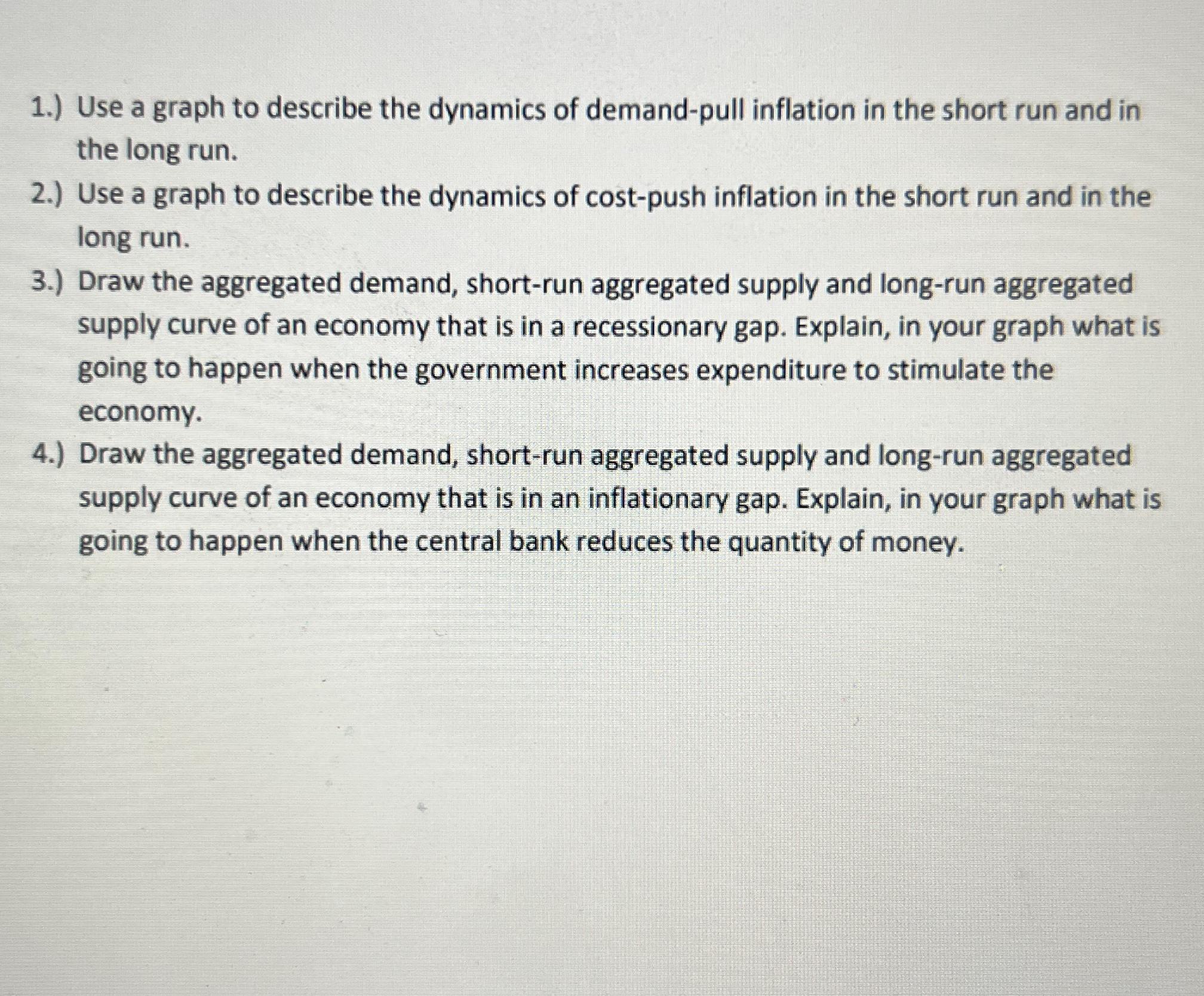Solved 1.) ﻿Use a graph to describe the dynamics of | Chegg.com