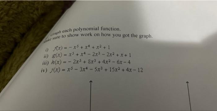 4. 4) Craph tach polynomil function Mide sure to show | Chegg.com