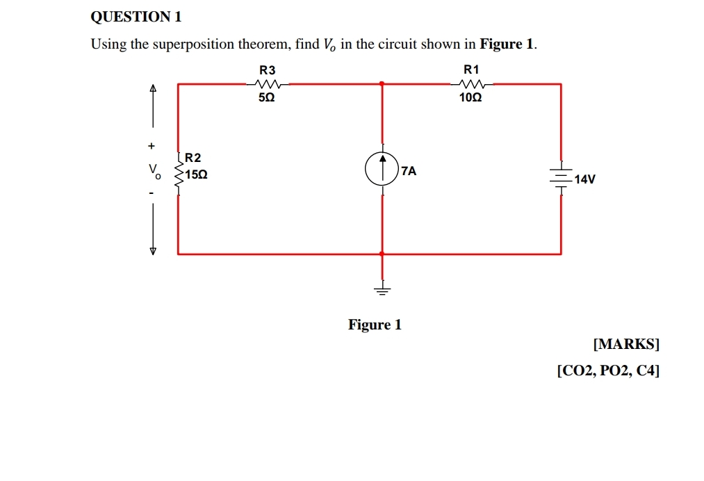 Solved QUESTION 1Using the superposition theorem, find Vo | Chegg.com