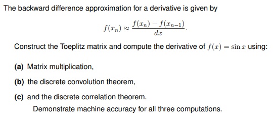 The backward difference approximation for a | Chegg.com