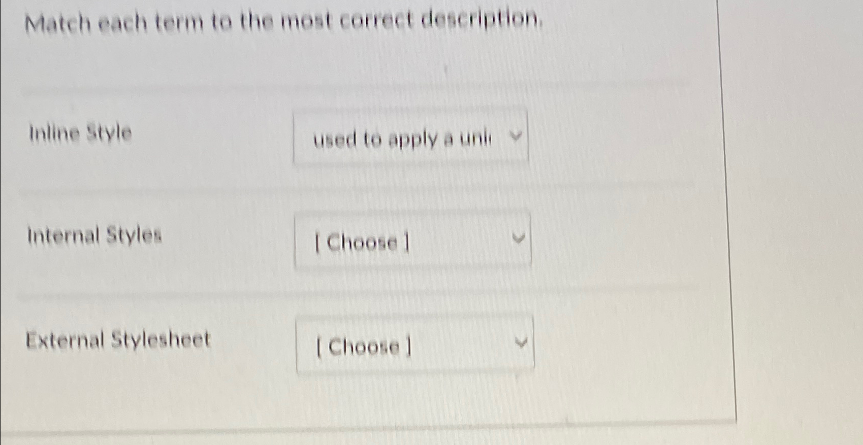 Solved Match each term to the most correct | Chegg.com
