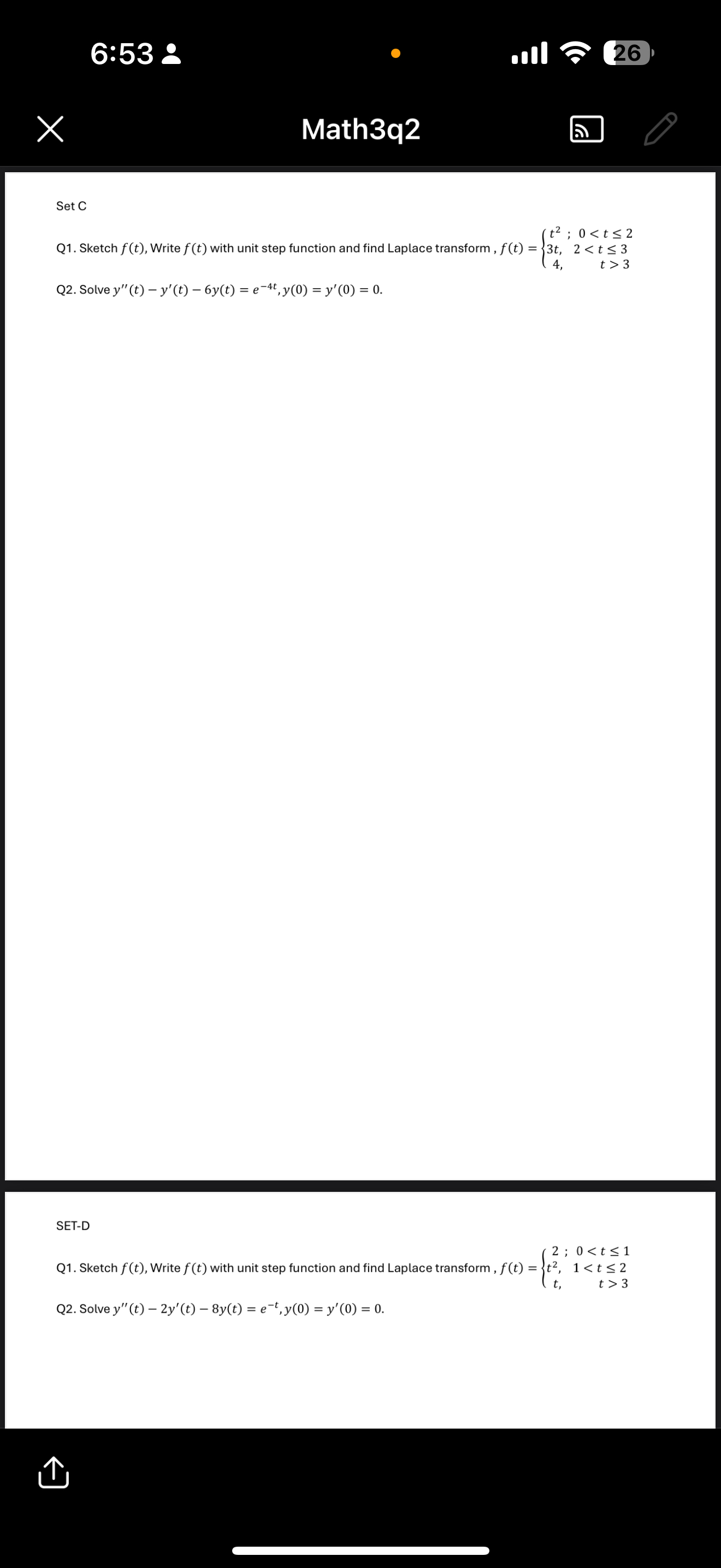 Solved .26Math3q2(Set CQ1. ﻿Sketch f(t), ﻿Write f(t) ﻿with | Chegg.com