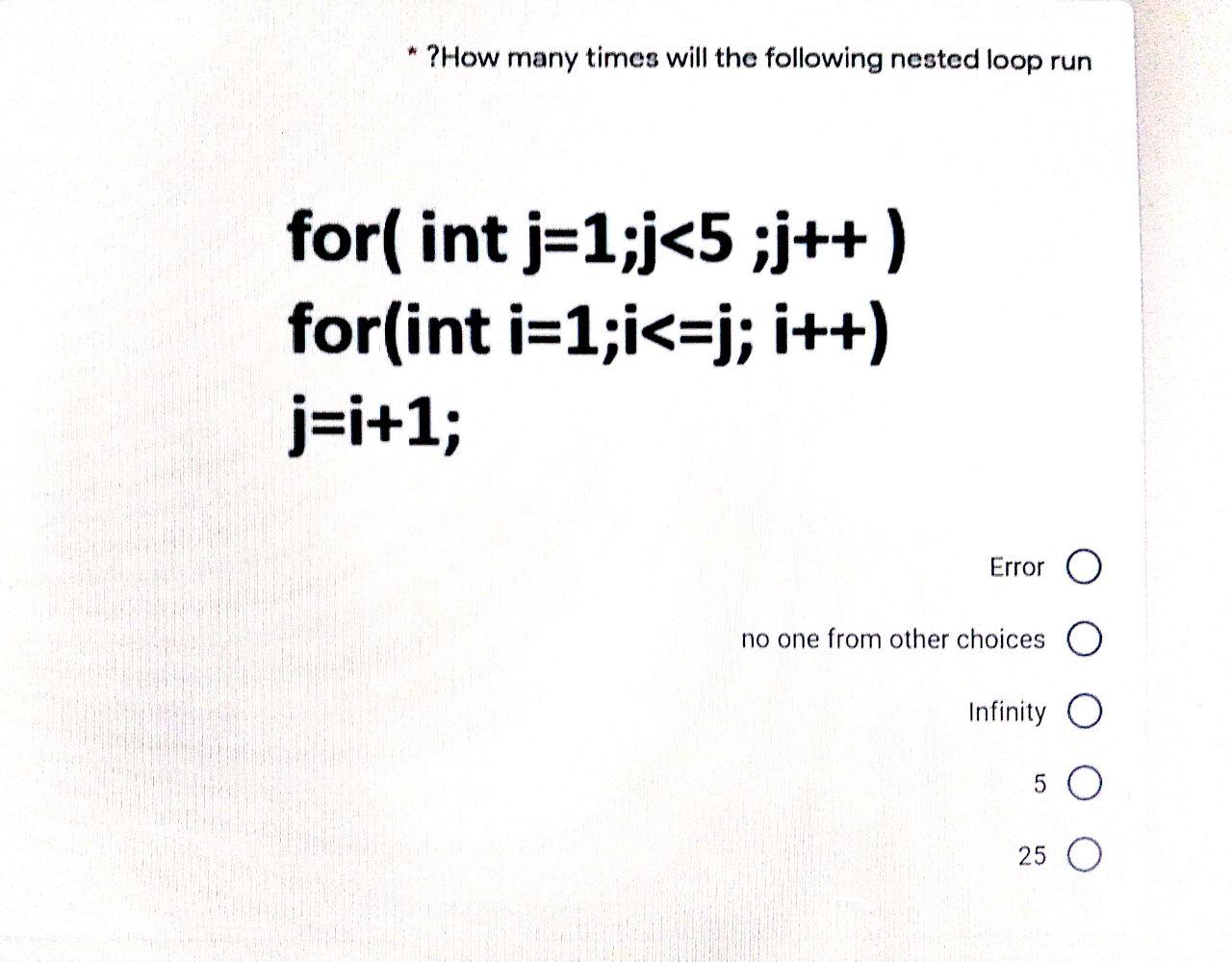 Solved ? How many times will the following nested loop run | Chegg.com