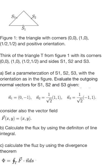 Solved S3 S2 Figure 1: the triangle with corners (0,0), | Chegg.com
