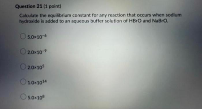 Solved Calculate the equilibrium constant for any reaction | Chegg.com
