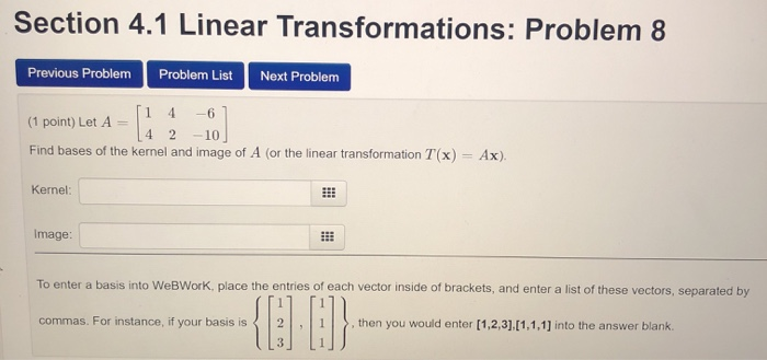Solved Section 4.1 Linear Transformations: Problem 8 | Chegg.com
