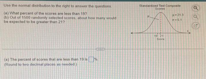 Solved Use the normal distribution to the right to answer | Chegg.com