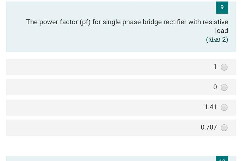 Solved 9 The power factor (pf) for single phase bridge | Chegg.com