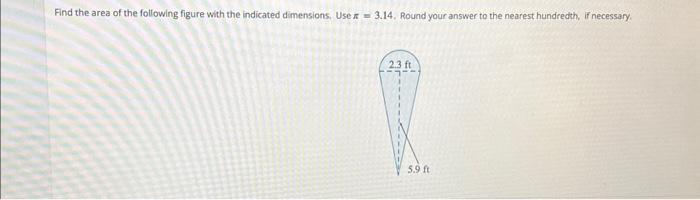 Solved Find the area of the following figure with the | Chegg.com