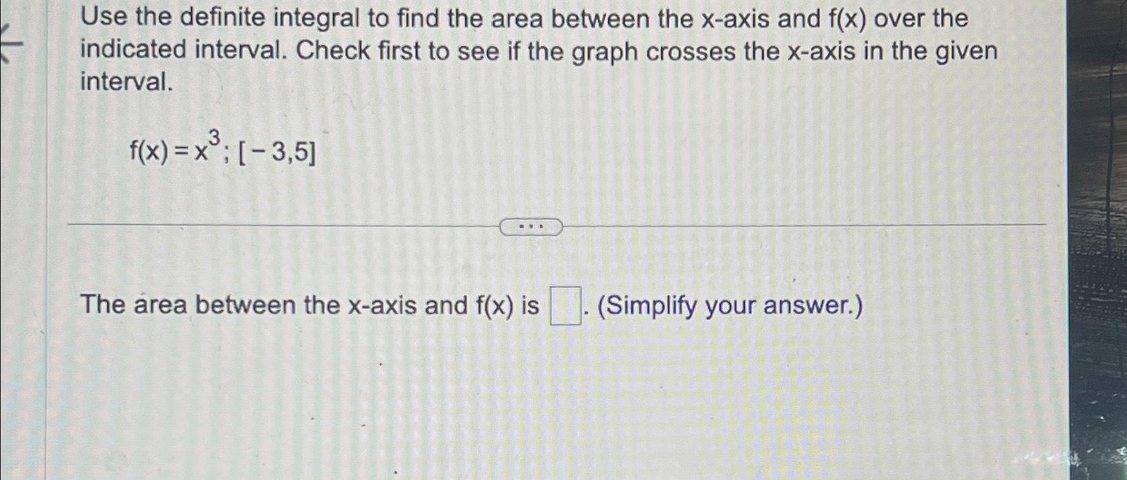 Solved Use the definite integral to find the area between | Chegg.com