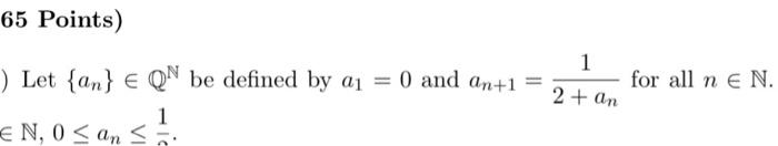 Solved 6. (5 points) We define a new sequence {bn} of | Chegg.com