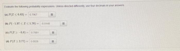 Solved Evaluate the following probability expressions. | Chegg.com