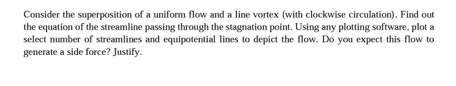 Solved Consider the superposition of a uniform flow and a | Chegg.com