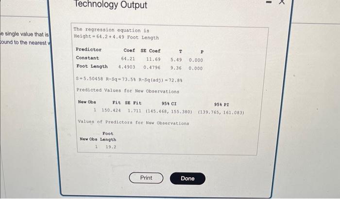 Solved The Mintab output shown below was obtained by using | Chegg.com