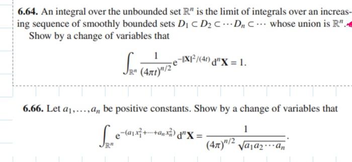 Solved 6.64. An integral over the unbounded set R" is the | Chegg.com