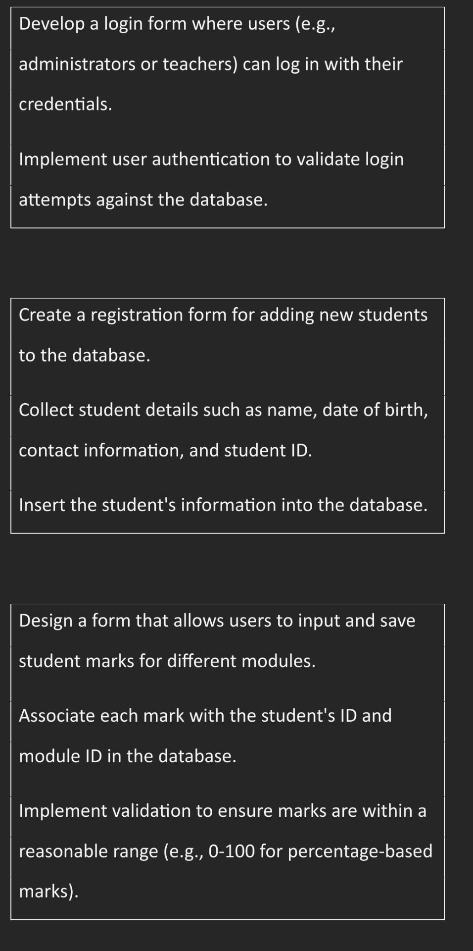 Solved Develop a login form where users (e.g., | Chegg.com