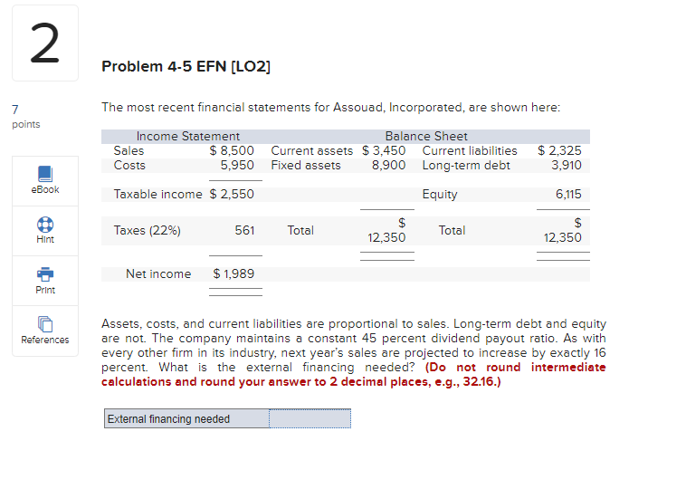 Solved Problem 4-5 ﻿EFN | Chegg.com