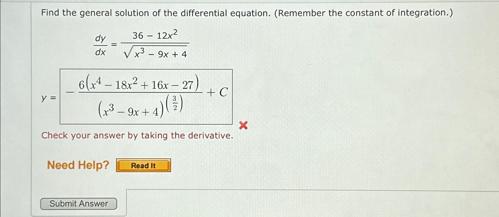 Solved Find the general solution of the differential | Chegg.com