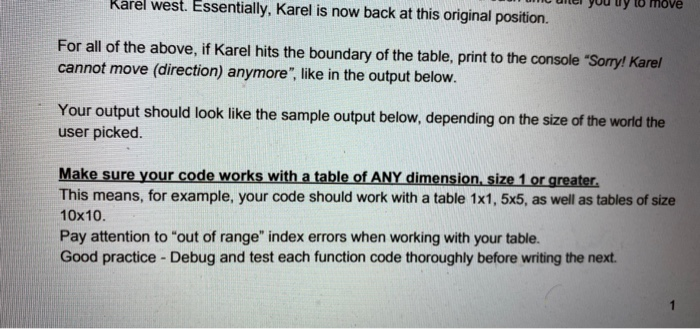 Solved # Challenge 4: Karel moves around in the world For | Chegg.com