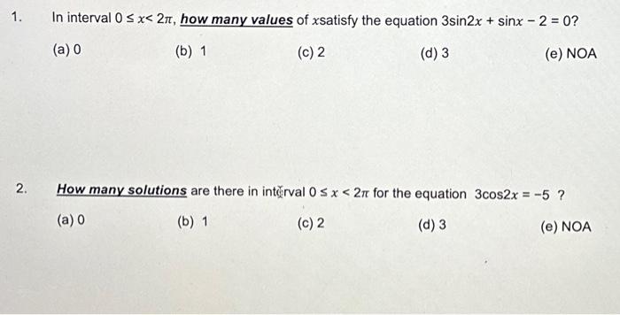 Solved 1. In interval 0≤x