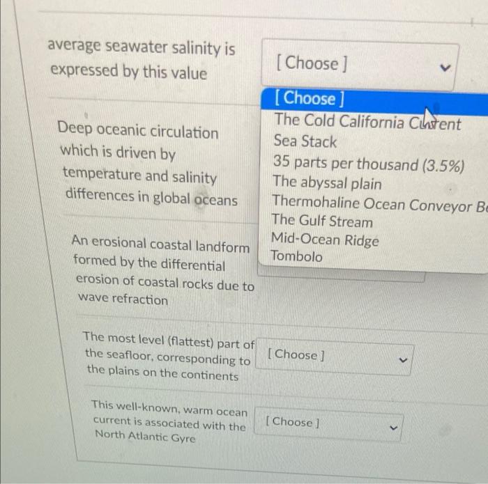 Solved average seawater salinity is expressed by this value | Chegg.com