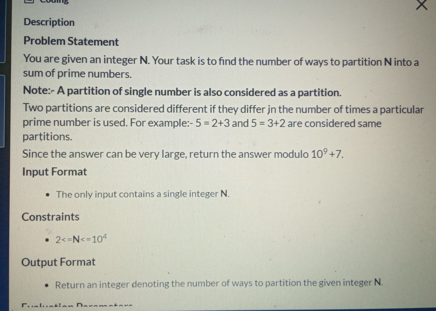 Solved DescriptionProblem StatementYou are given an integer | Chegg.com
