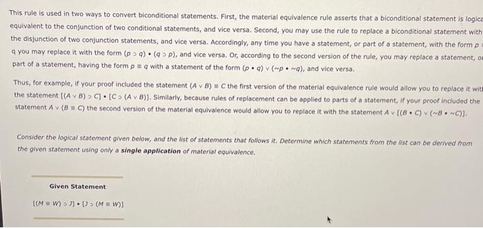 3. Rules of Replacement - Material Equivalence | Chegg.com