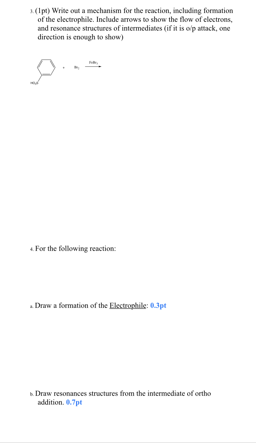 Solved (1pt) ﻿Write out a mechanism for the reaction, | Chegg.com