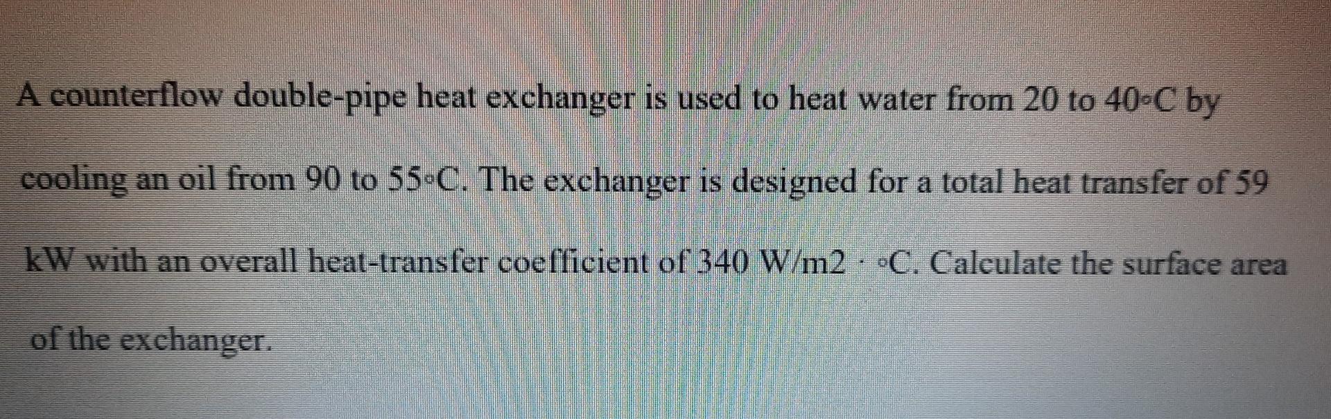 Solved A counterflow double-pipe heat exchanger is used to | Chegg.com