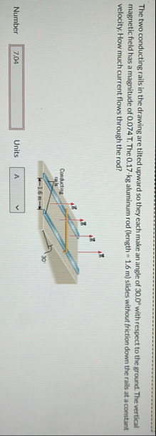 Solved The two conducting rails in the drawing are tilted | Chegg.com