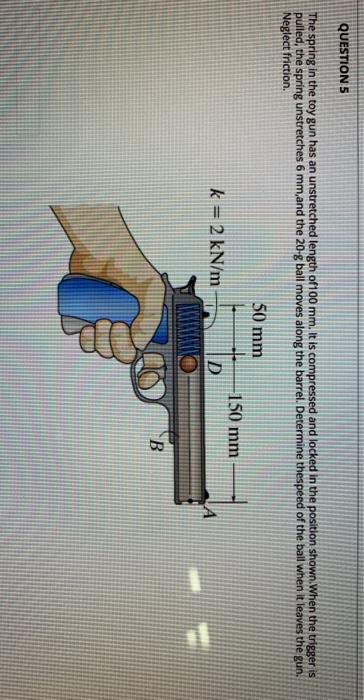 Solved QUESTIONS The spring in the toy gun has an | Chegg.com