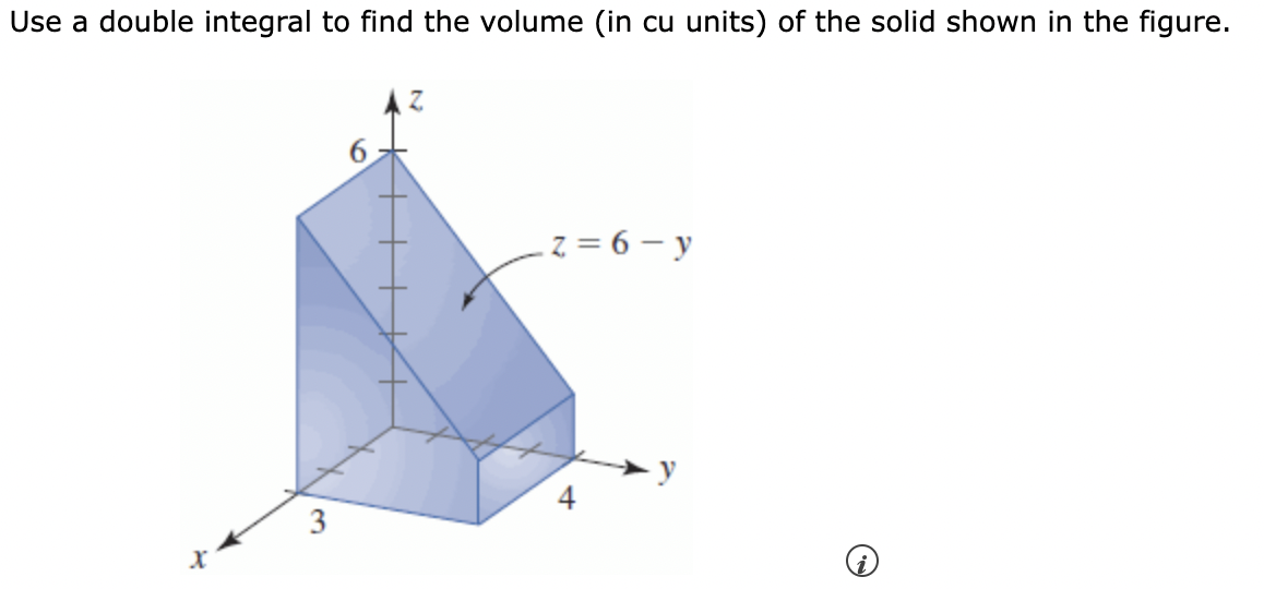 Solved Use a double integral to find the volume (in cu | Chegg.com
