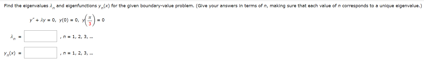 Solved Find the eigenvalues λn ﻿and eigenfunctions yn(x) | Chegg.com
