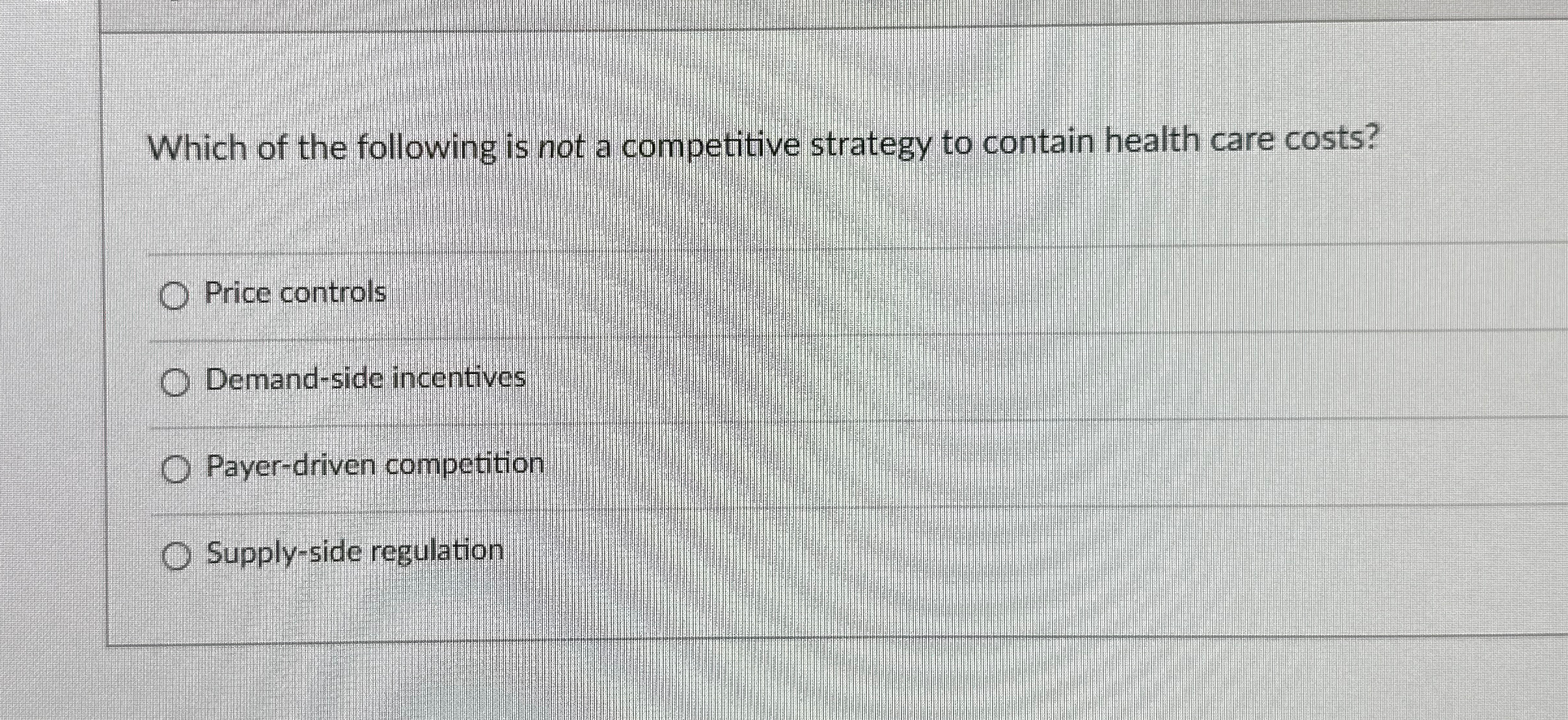 Solved Which of the following is not a competitive strategy | Chegg.com