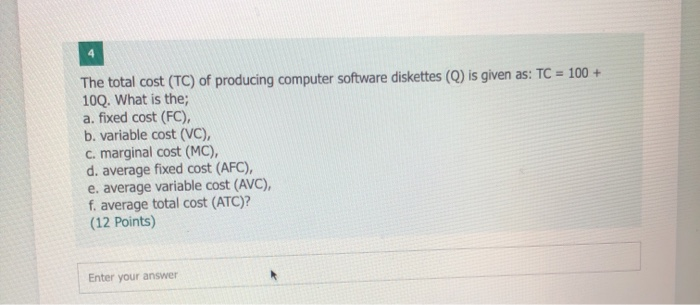 Solved The total cost (TC) of producing computer software | Chegg.com