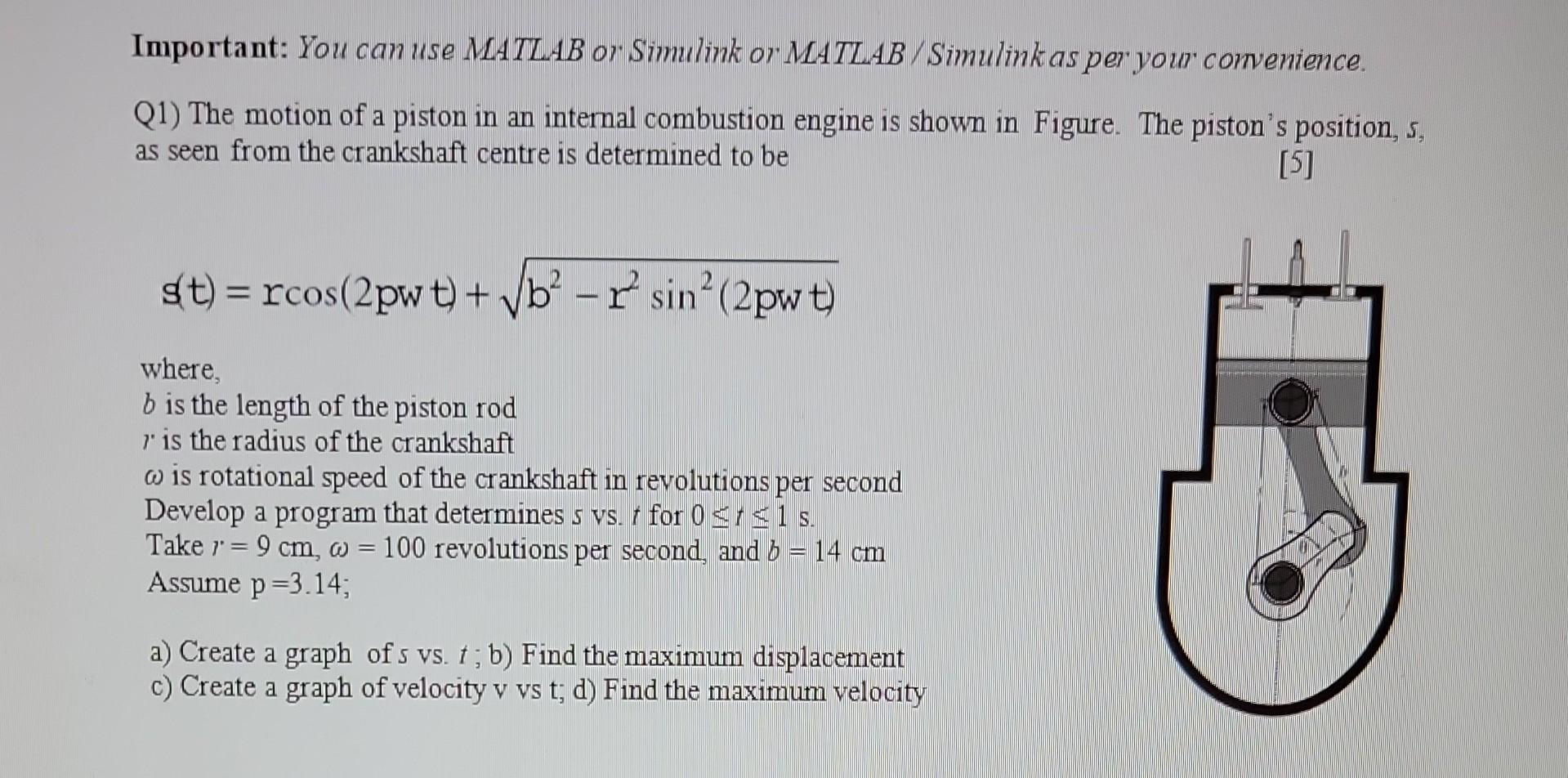 Solved Important: You can use MATLAB or Simulink or MATLAB / | Chegg.com