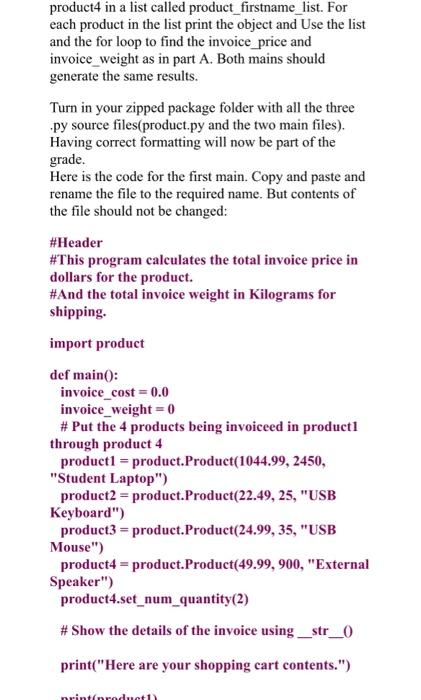 Solved Assignment 12 Classes and Object - Inventory Product | Chegg.com