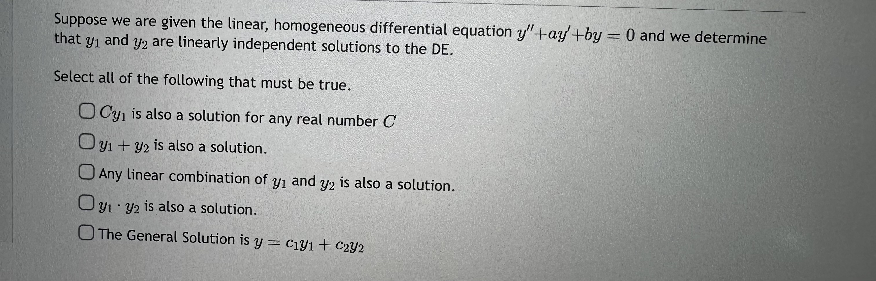 Solved Suppose we are given the linear, homogeneous | Chegg.com
