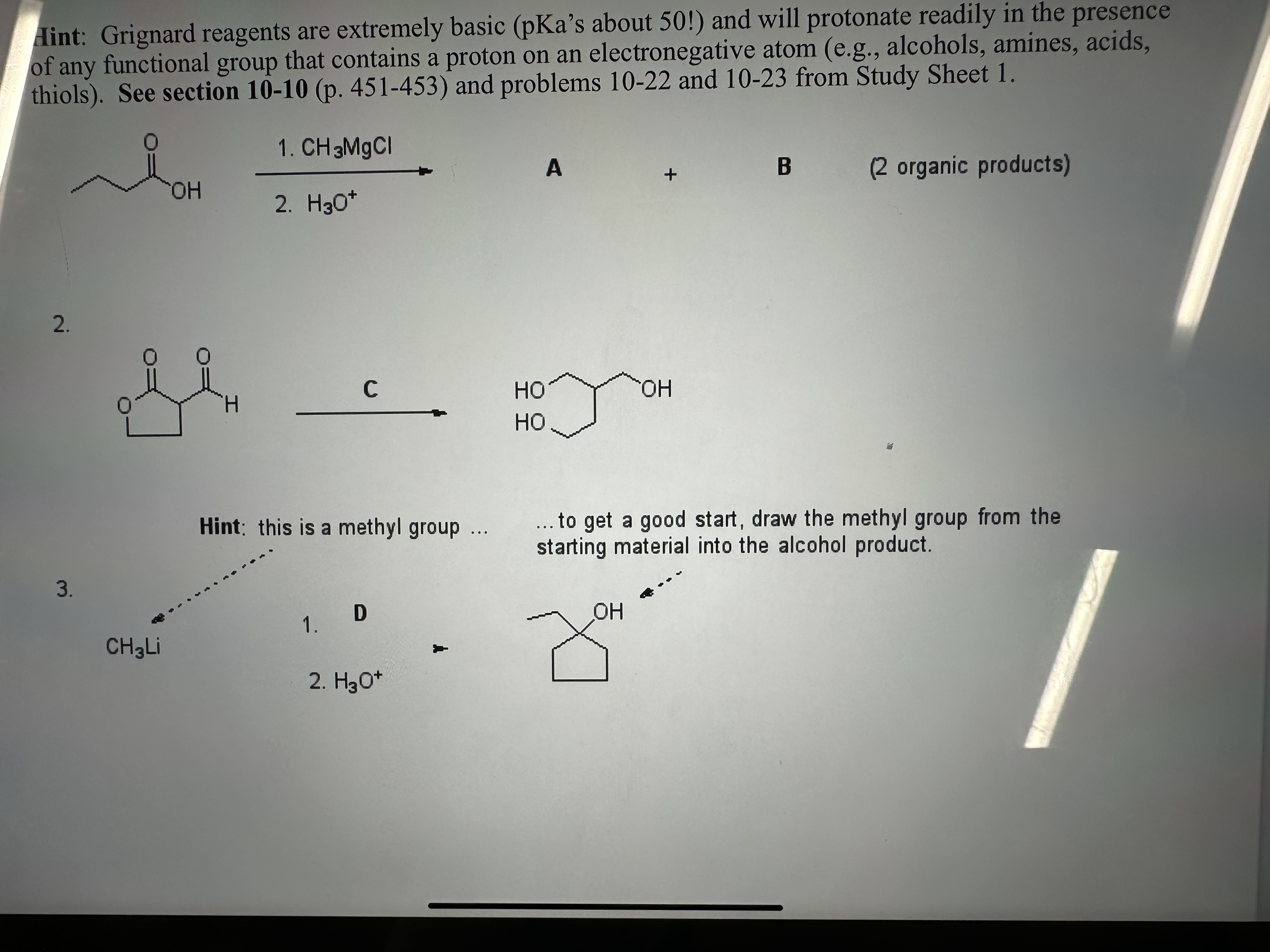 Solved Hint Grignard Reagents Are Extremely Basic Pkas