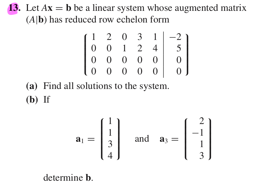 Solved Let Ax=b ﻿be a linear system whose augmented | Chegg.com