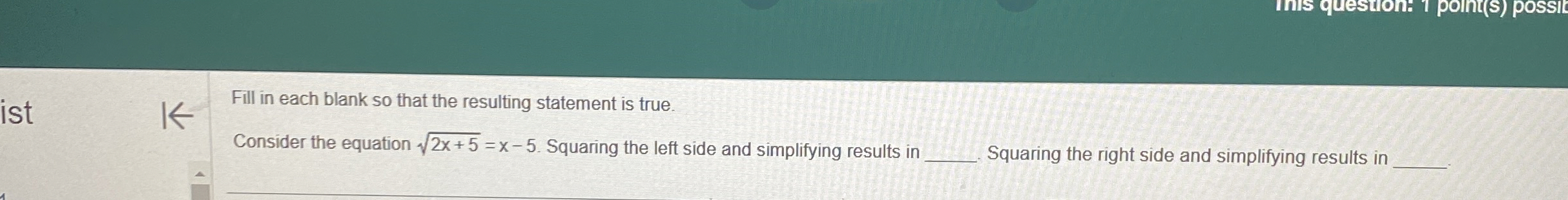 Solved Fill in each blank so that the resulting statement is | Chegg.com