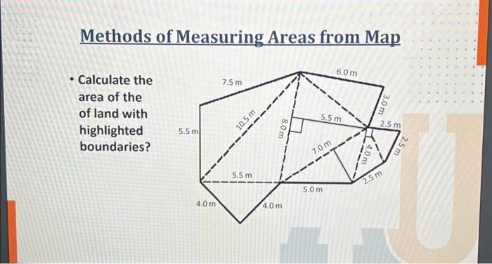 Solved Methods of Measuring Areas from Map - Calculate the | Chegg.com