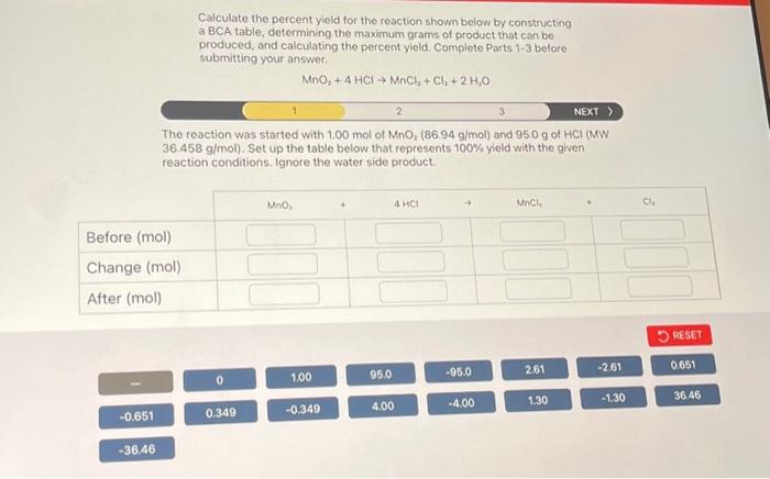 Solved Before (mol) Change (mol) After (mol) -0.651 -36.46 | Chegg.com