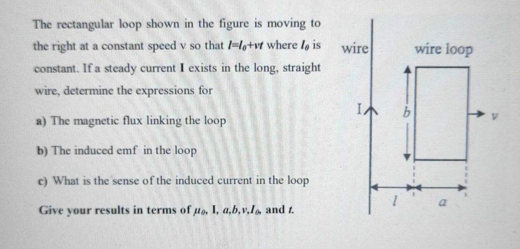 Solved wire wire loop The rectangular loop shown in the | Chegg.com