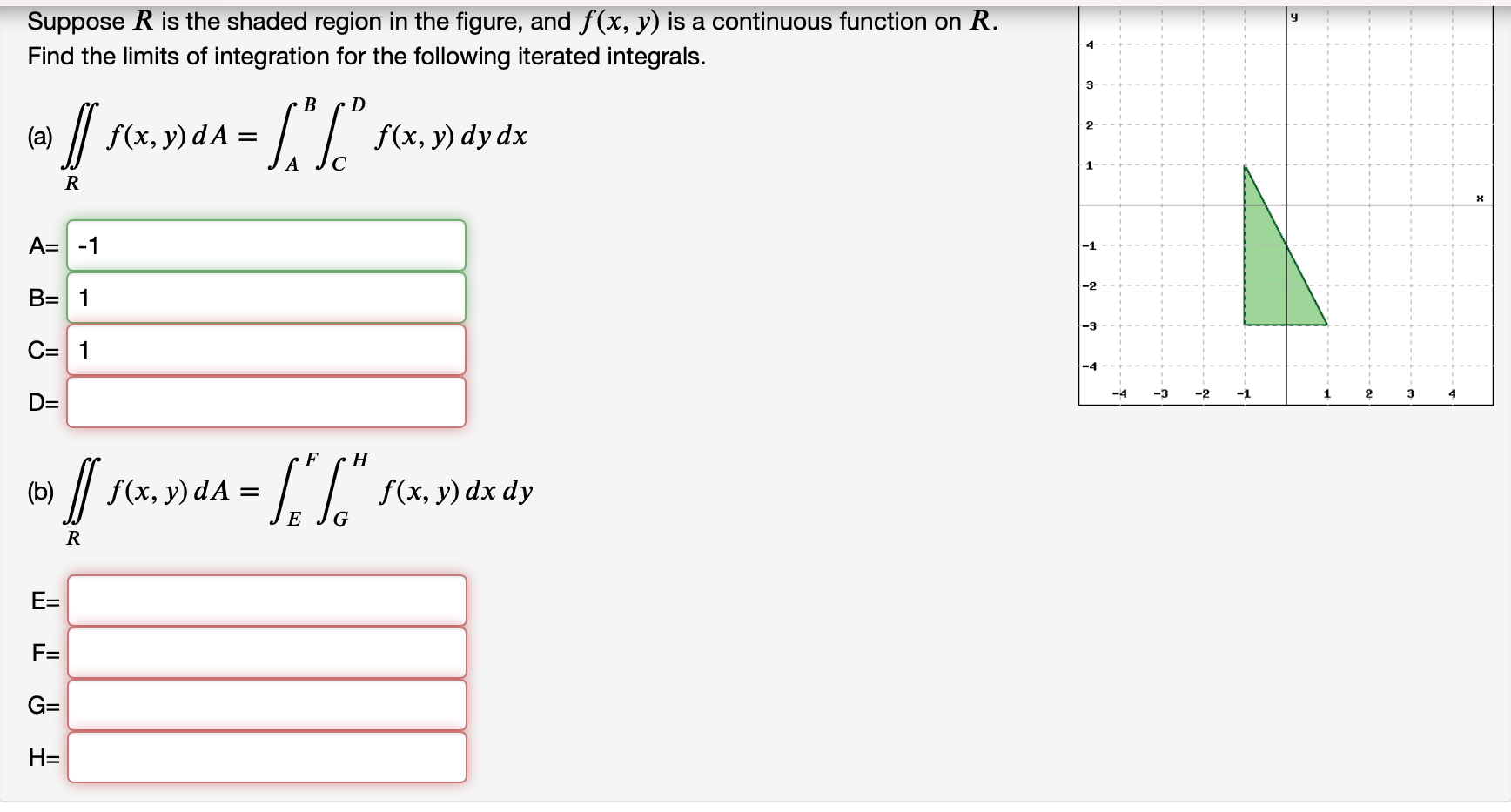 Solved Suppose R ﻿is the shaded region in the figure, and | Chegg.com