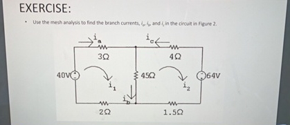 Solved EXERCISE:Use the mesh analyis to find the branch | Chegg.com