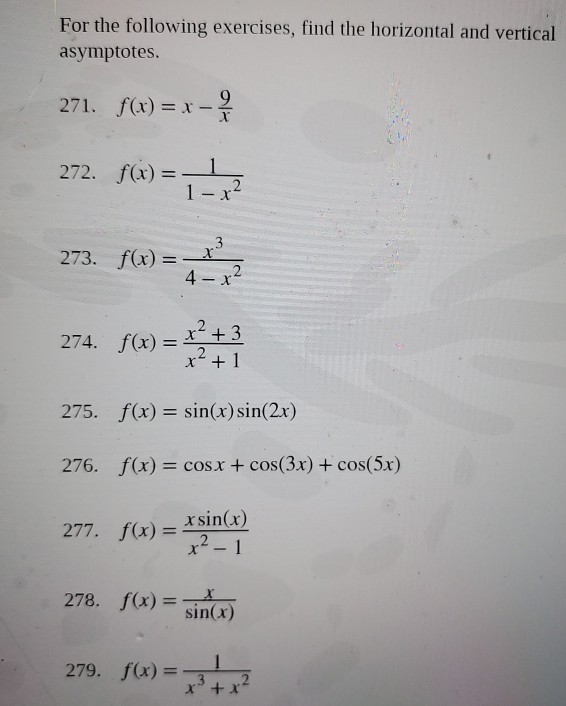 Solved For the following exercises, find the horizontal and | Chegg.com